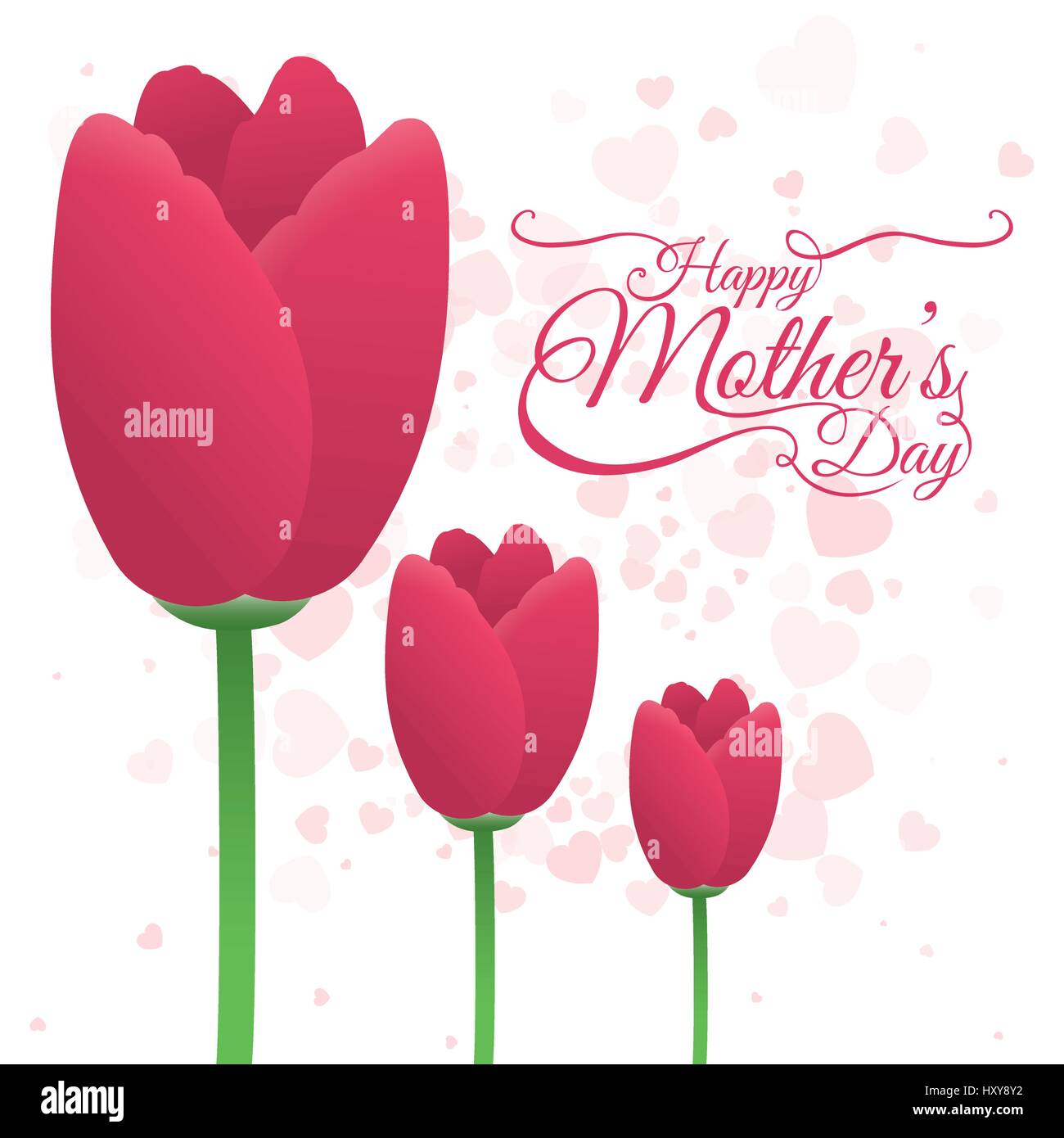 happy mothers day tulip flower decoration card vector illustration eps ...