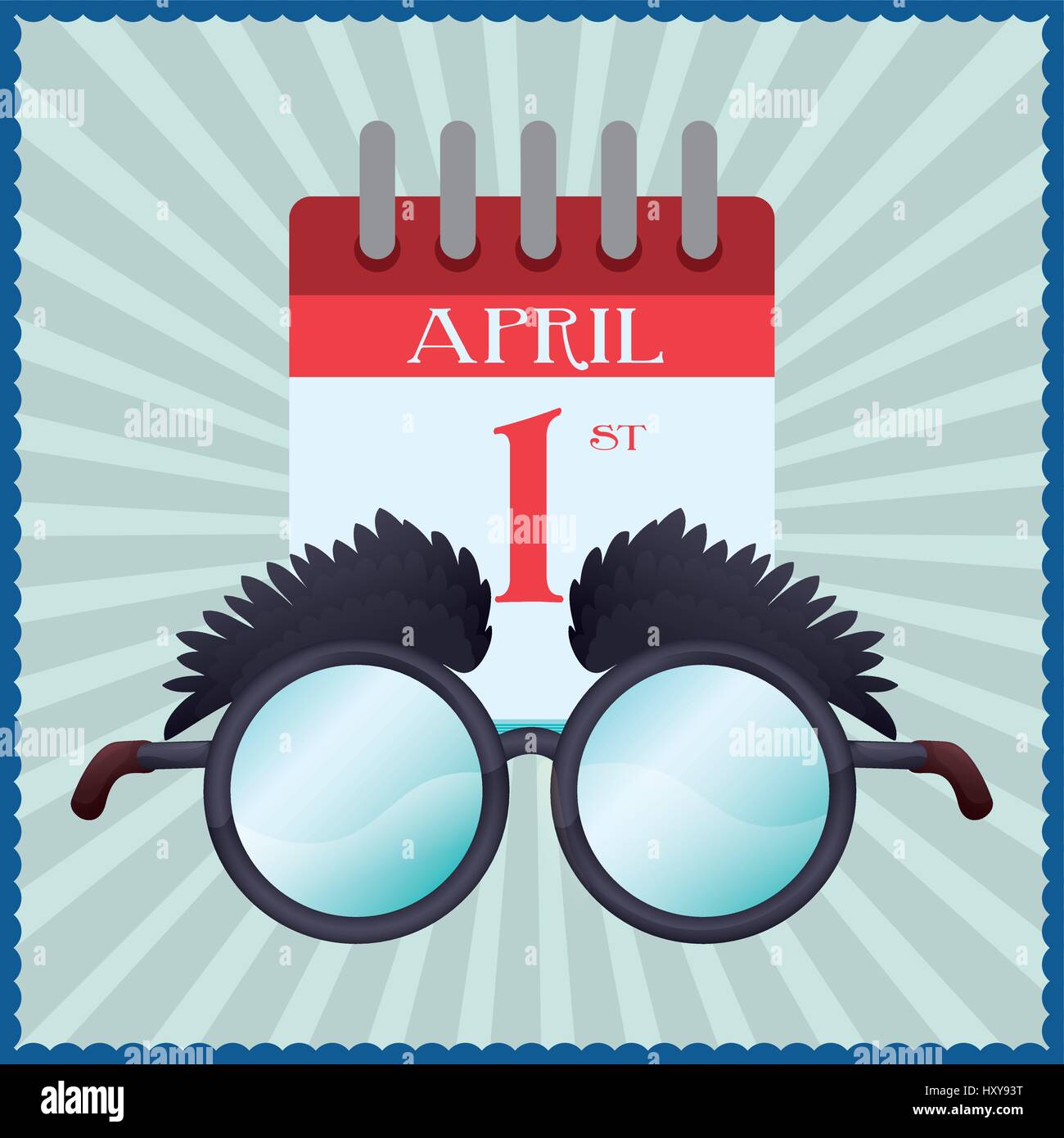 funny glasses calendar april fools vector illustration eps 10 Stock ...
