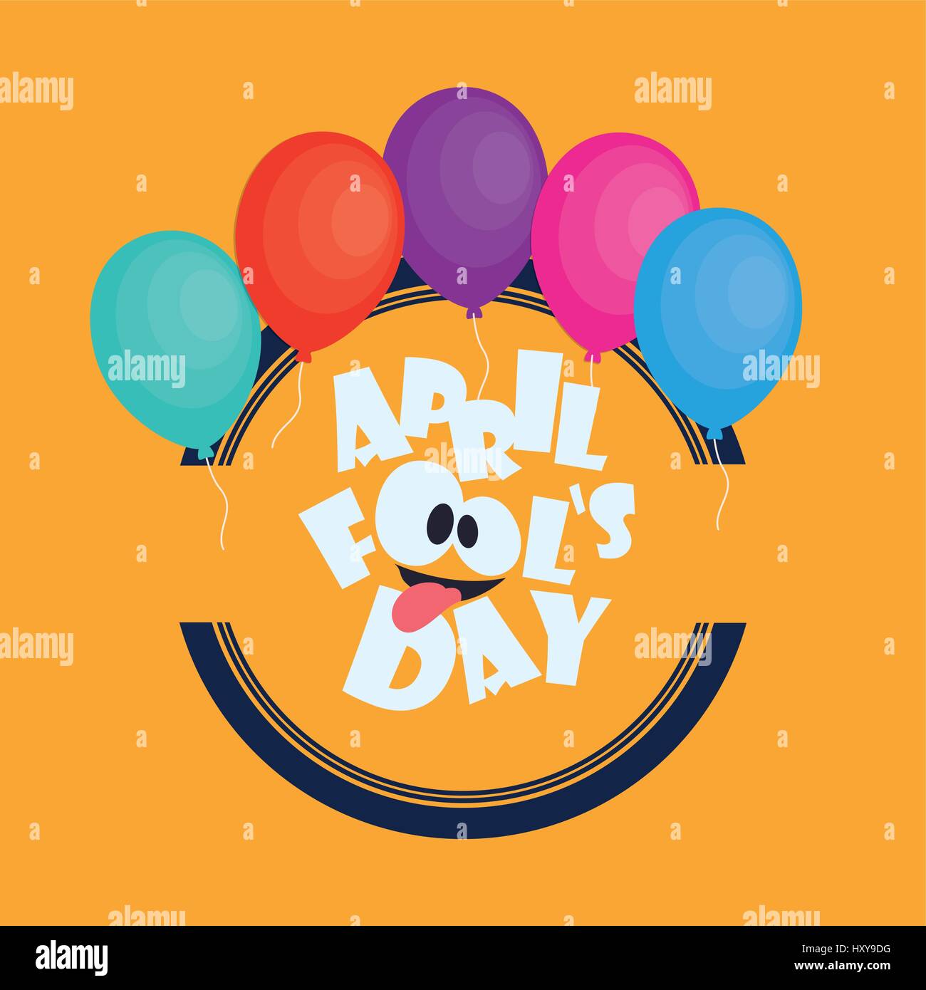 april fools day card colored balloons vector illustration eps 10 Stock ...