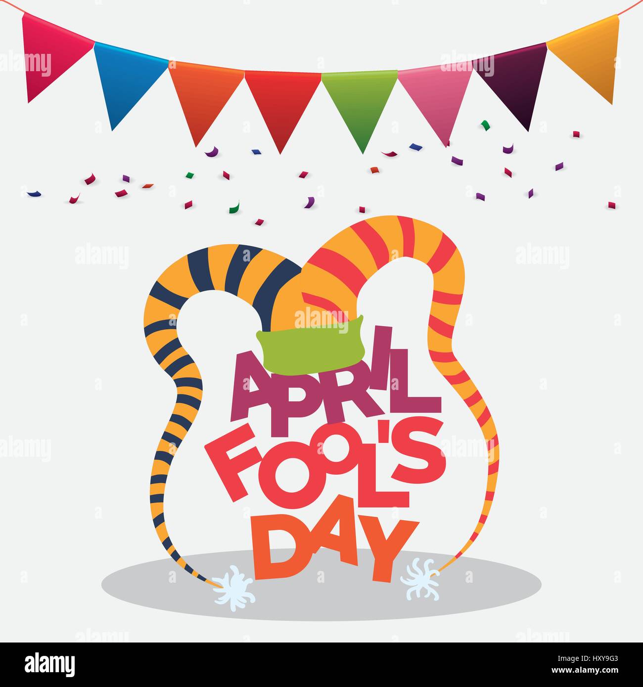 april fools day hat joker penant confetti vector illustration eps 10 ...