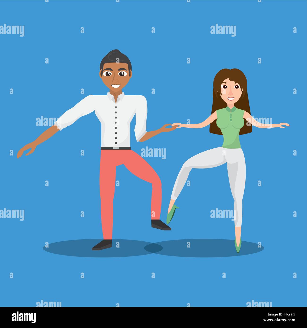 couple dancing together vector illustration eps 10 Stock Vector Image ...