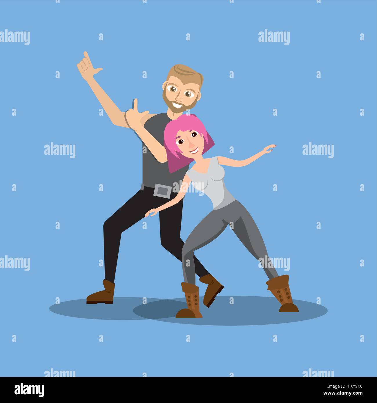 couple dancing together vector illustration eps 10 Stock Vector Image ...