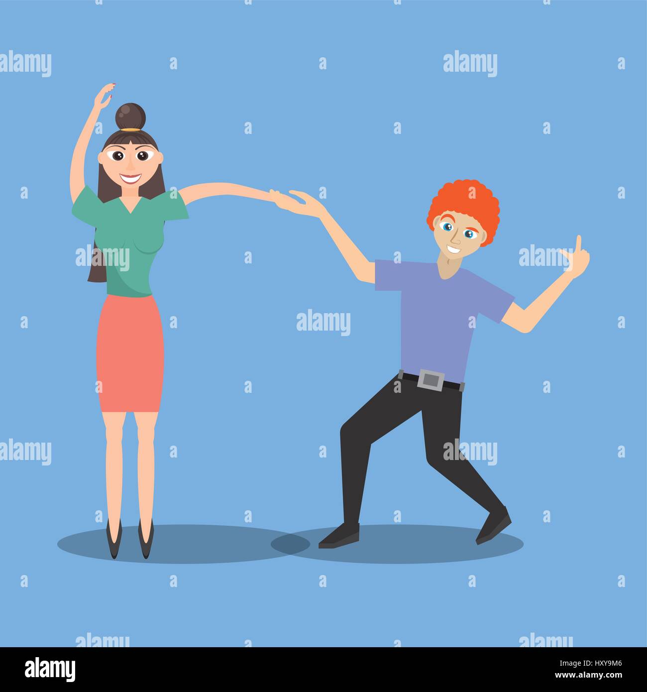 couple dancing together vector illustration eps 10 Stock Vector Image ...