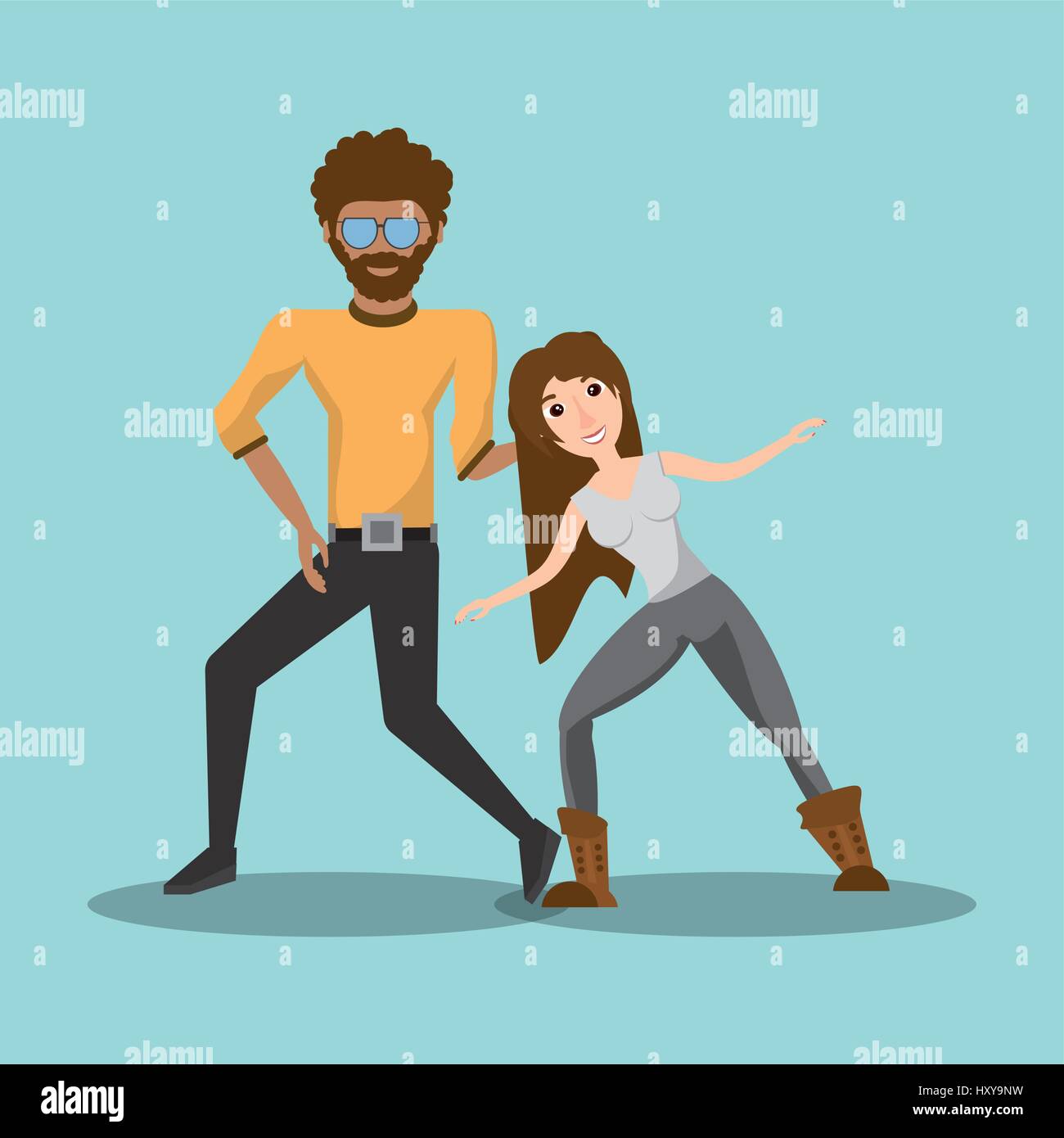 couple dancing together vector illustration eps 10 Stock Vector Image ...
