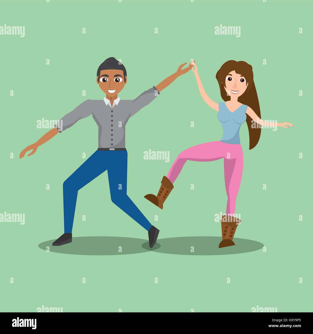 couple dancing together vector illustration eps 10 Stock Vector Image ...