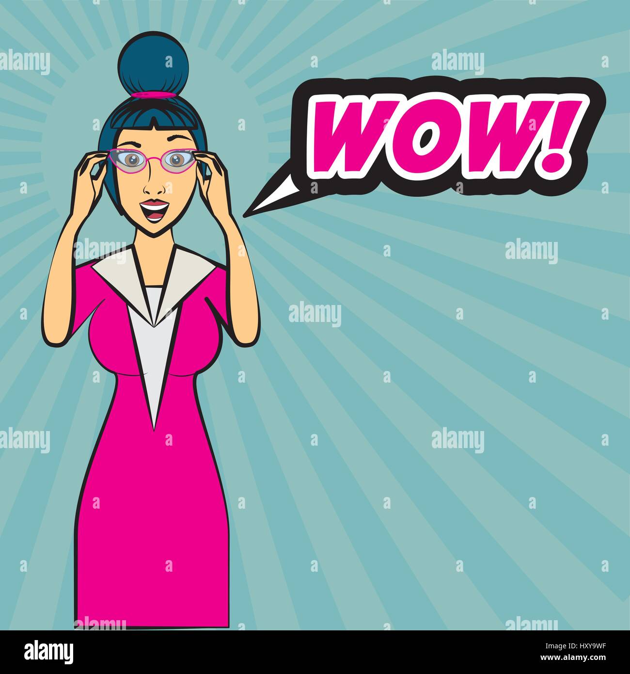pop art woman wow surprise vector illustration eps 10 Stock Vector ...