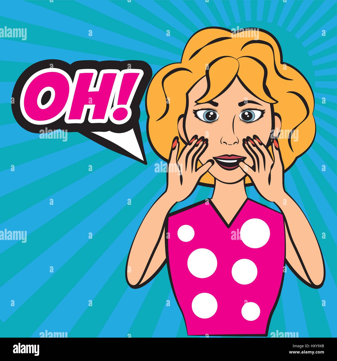 pop art woman oh expression vector illustration eps 10 Stock Vector ...