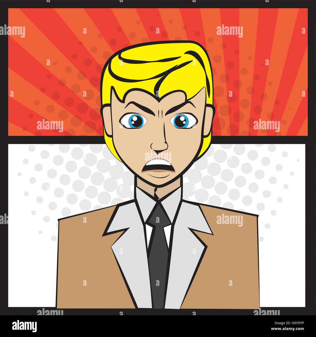 comic man angry pop art vector illustration eps 10 Stock Vector Image ...