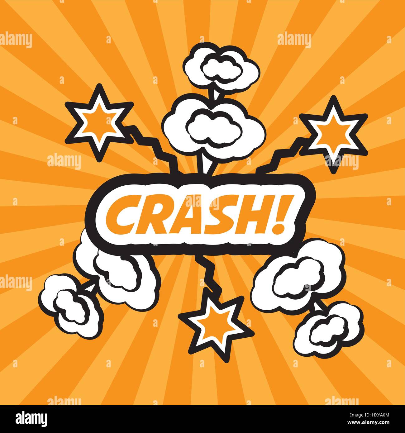 crash pop art comic bubble speech vector illustration eps 10 Stock ...