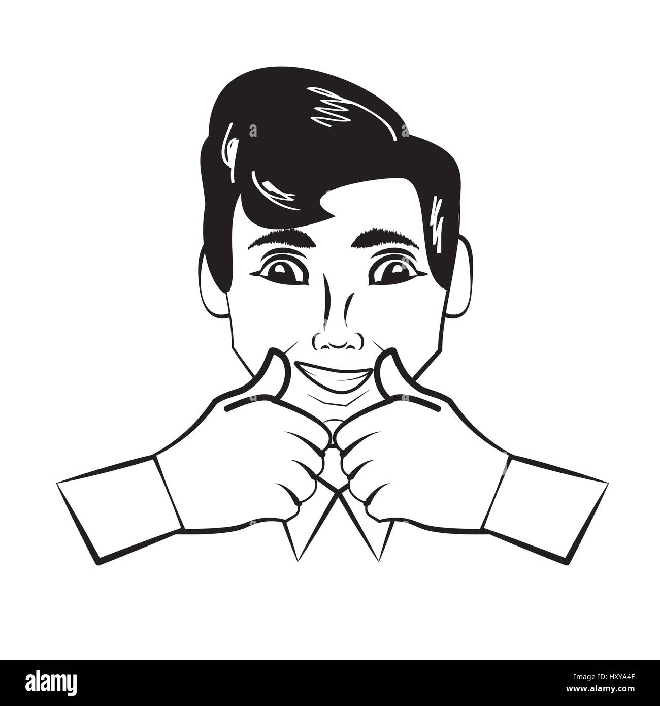 business man comic outline vector illustration eps 10 Stock Vector ...