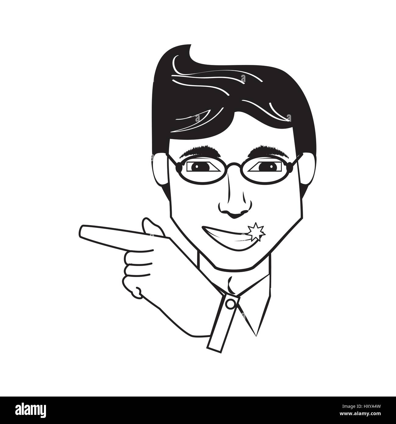 business man comic outline vector illustration eps 10 Stock Vector ...