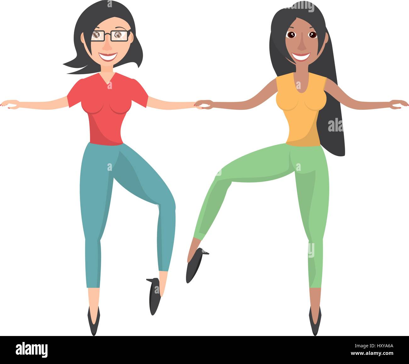 Woman dancing night outdoors Stock Vector Images - Alamy