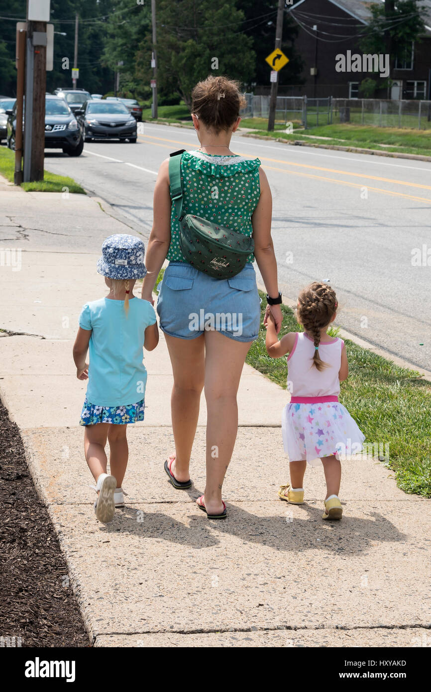 Children girls kids walking street hi-res stock photography and images ...