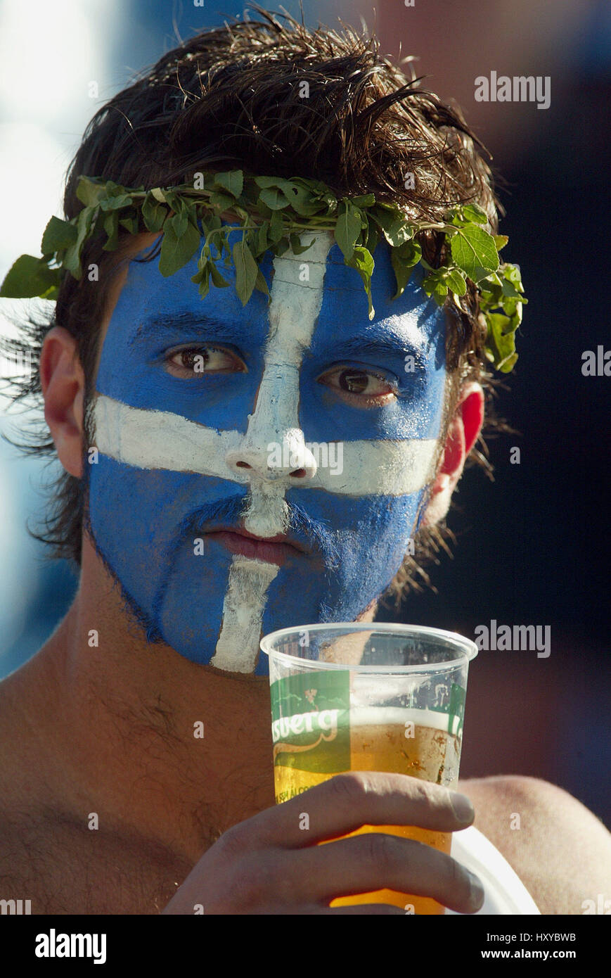 GREEK FAN RUSSIA V GREECE FARO-LOULE STADIUM FARO PORTUGAL 20 June 2004 ...