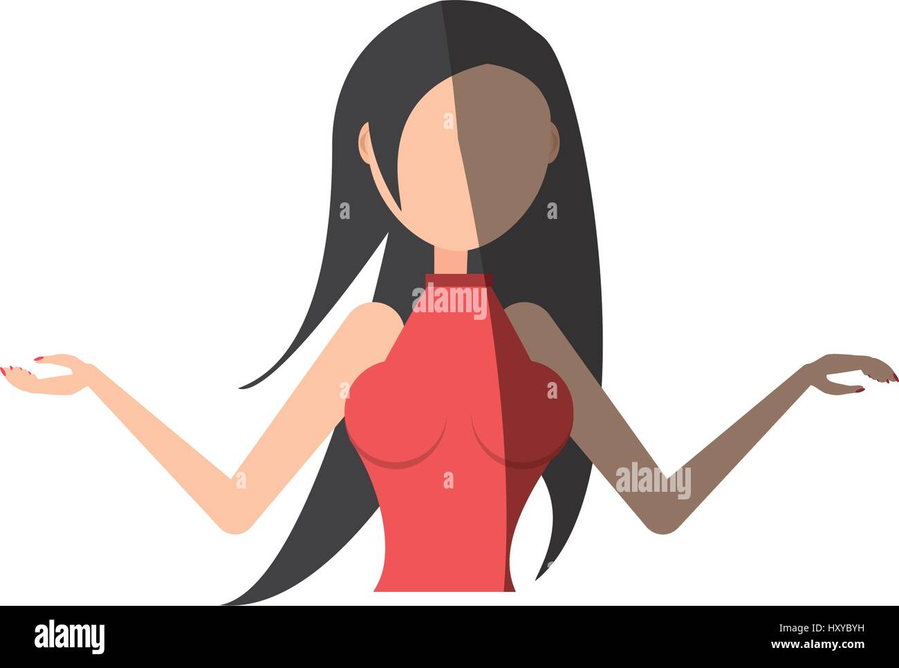 portrait girl celebration gesture Stock Vector Image & Art - Alamy