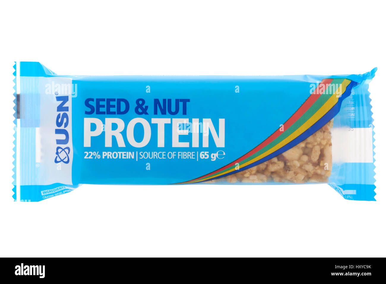 USN seed and nut protein bar on white background Stock Photo - Alamy
