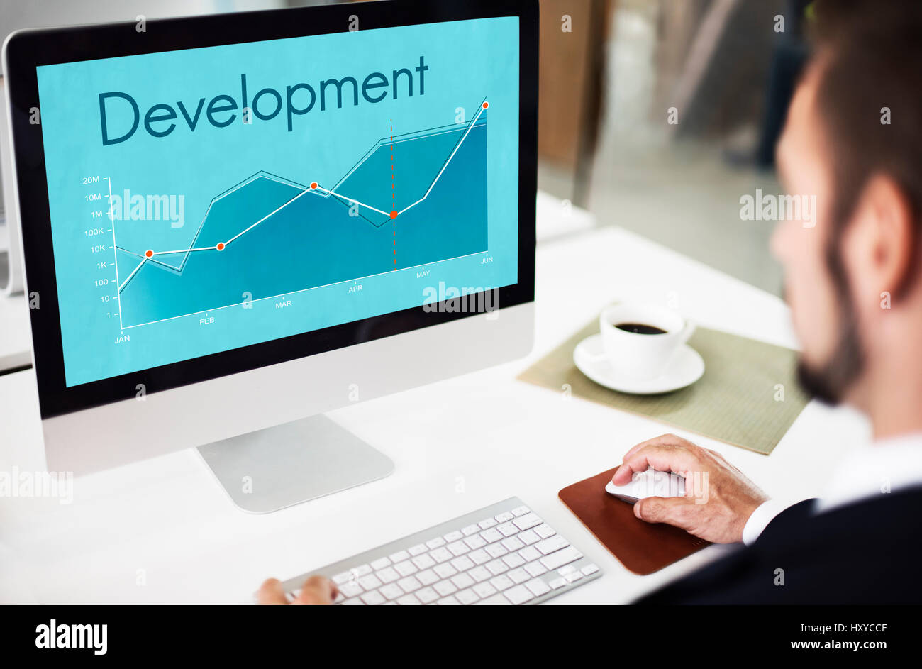 Corporate business line graph report Stock Photo - Alamy