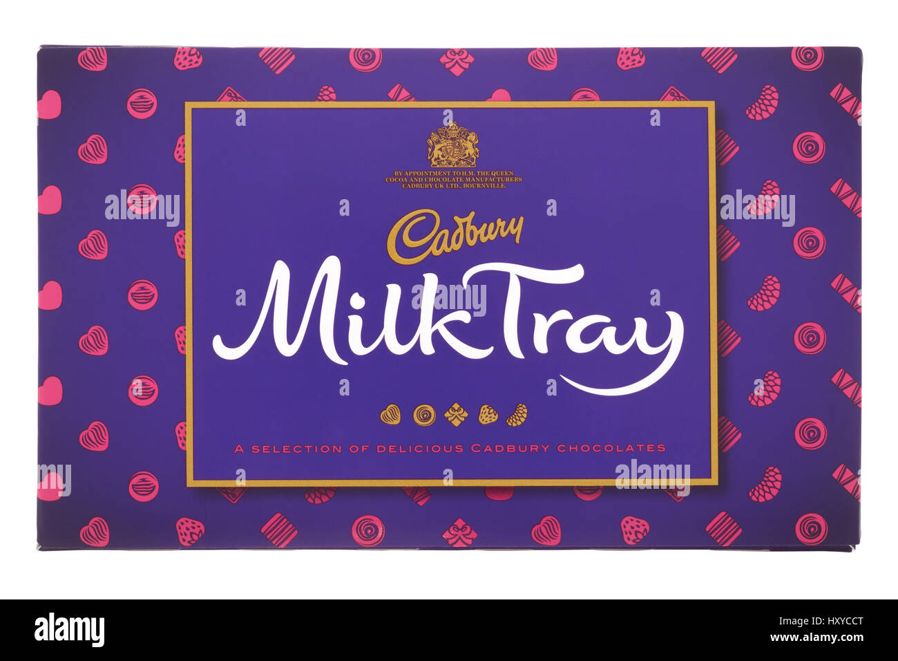 Box of Cadbury milk tray on white background Stock Photo - Alamy