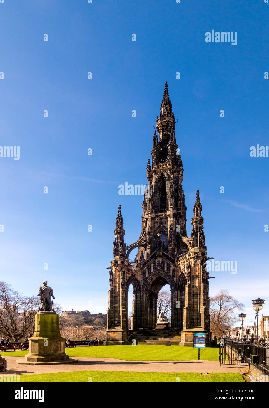 Scott Monument in Princes Street Gardens East, Edinburgh with David ...
