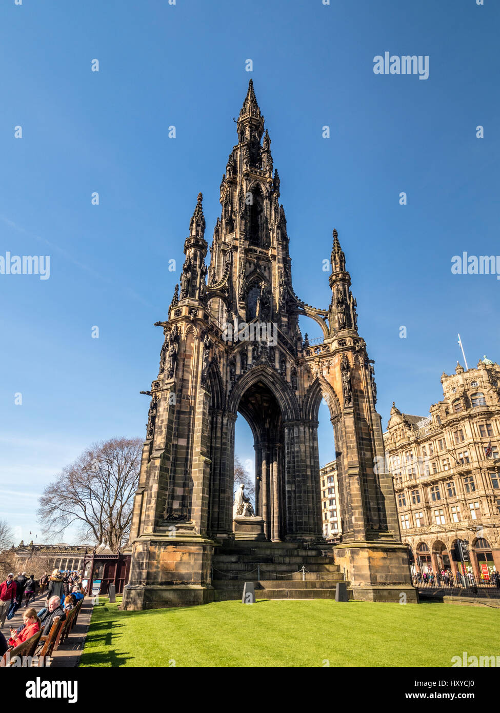 The Scott Monument (situated in Princes Street Gardens East) blacked ...