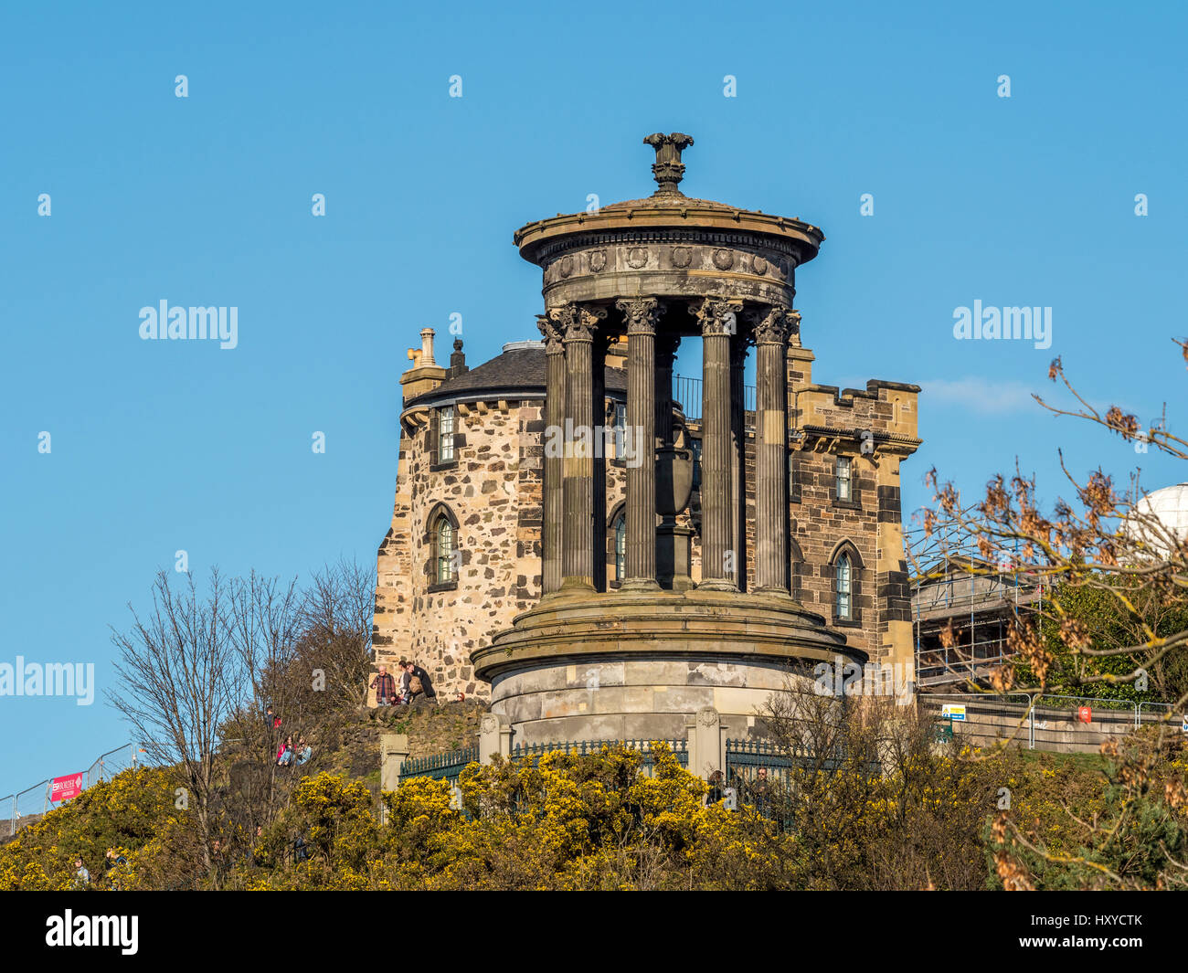 The Dugald Stewart Monument, Calton Hill, Edinburgh. A memorial to the ...