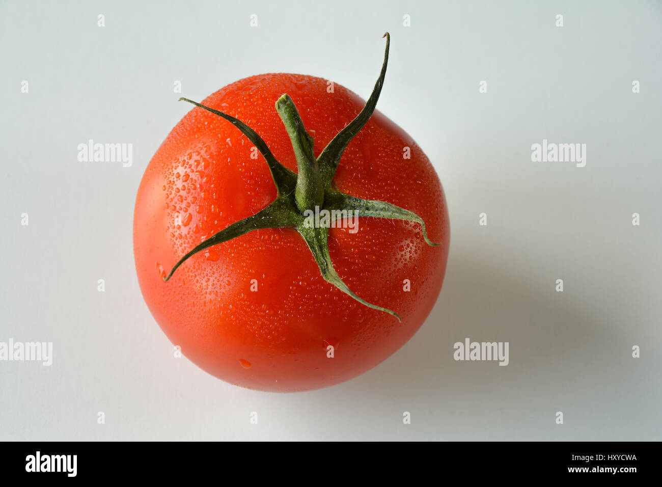 High angle view of a closeup of a single tomato Stock Photo - Alamy