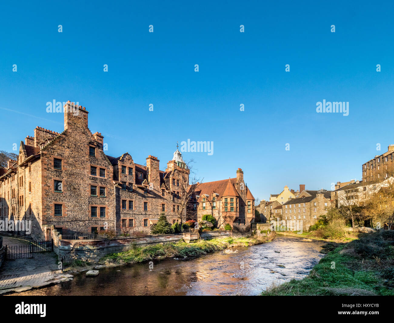 Well Court, restored buildings, Dean Village, Edinburgh, Scotland Stock ...