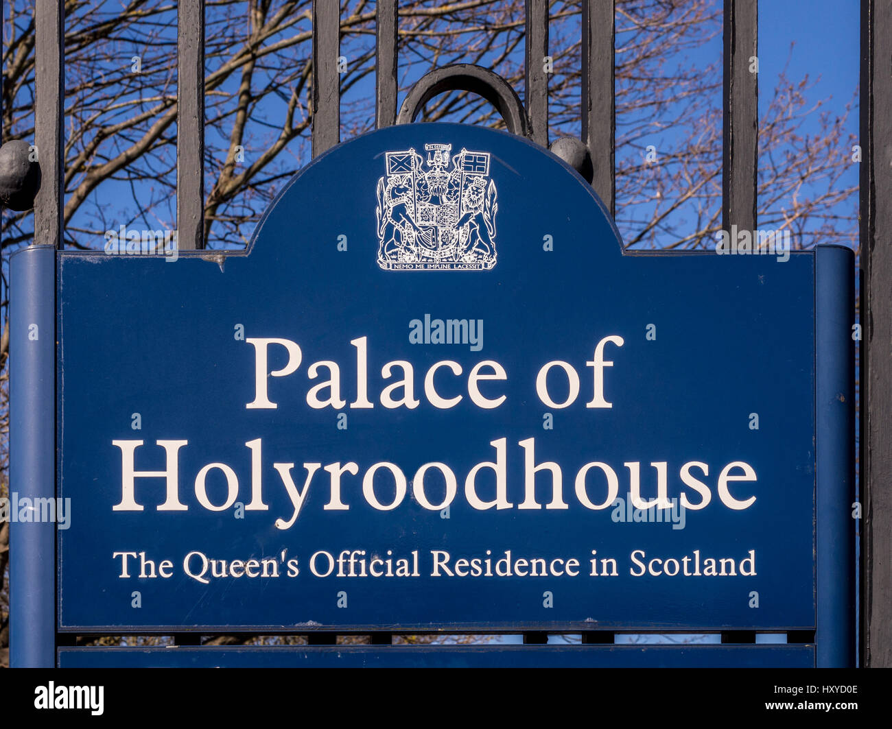 Sign on gates: Palace of Holyroodhouse, The Queen's Official Residence ...