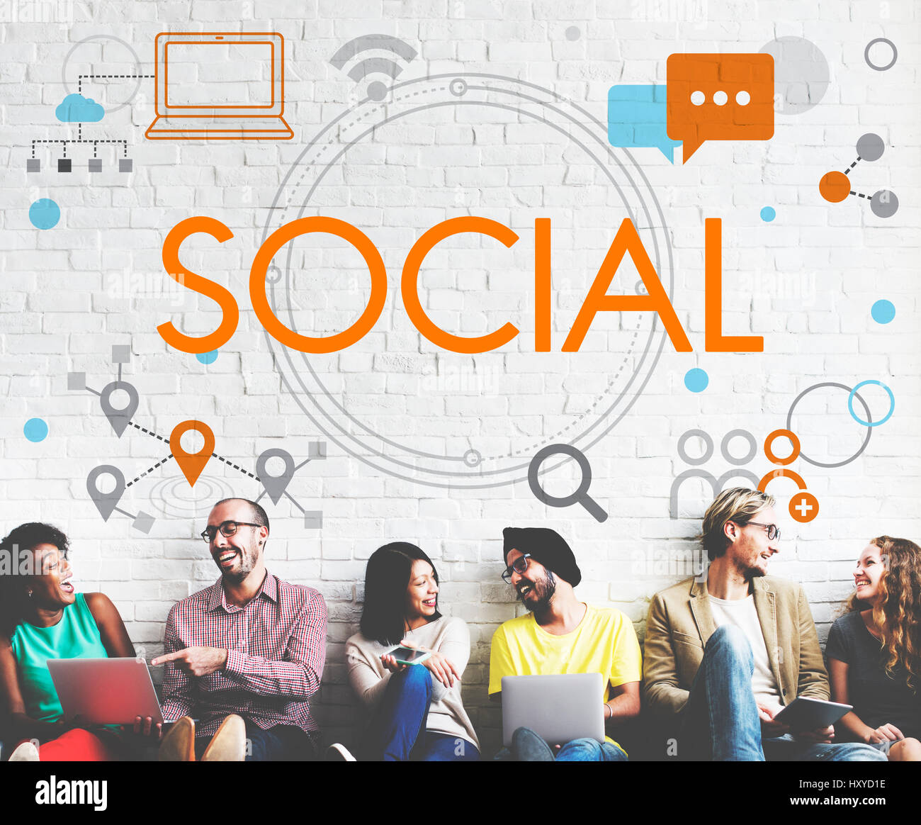Community Social Digital Connection Stock Photo - Alamy