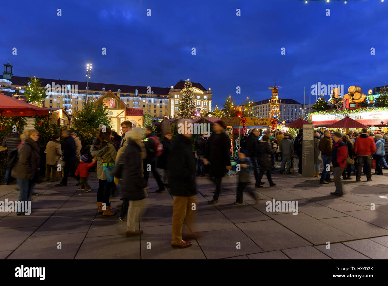 Dresden, Germany - November 27, 2015: People enjoy Christmas market in ...