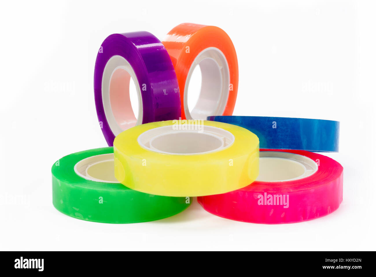 Colorful adhesive tape on a white background Stock Photo - Alamy