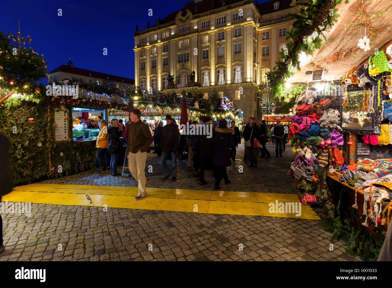 Dresden, Germany - November 27, 2015: People enjoy Christmas market in ...