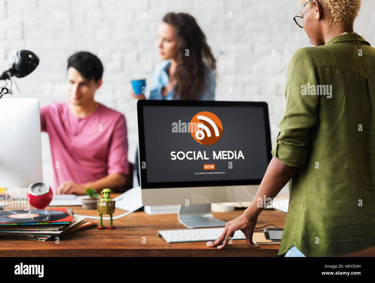 Social Media Connection Community Sharing Concept Stock Photo - Alamy