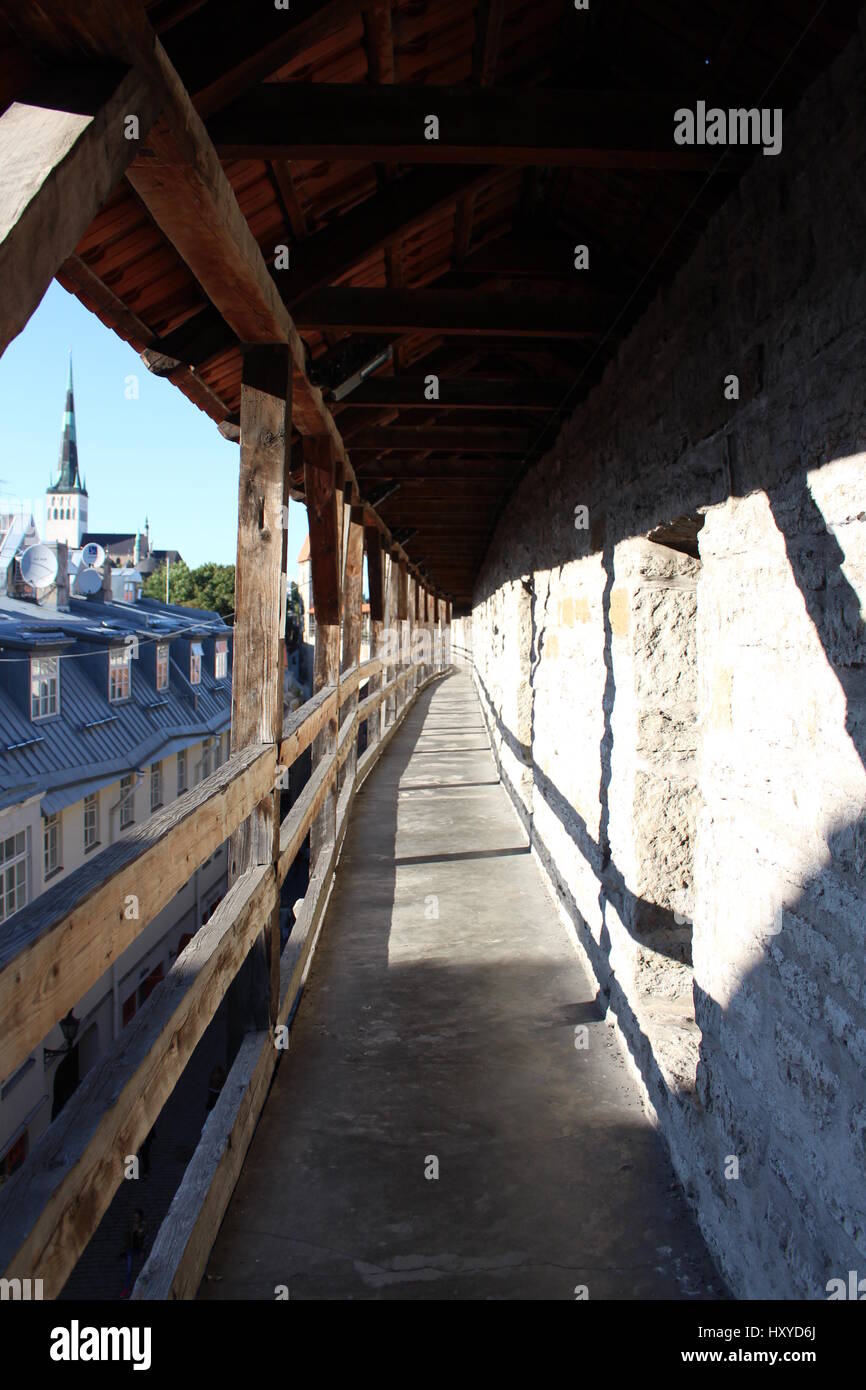 Walk along Tallinn's town wall in the old town of Tallinn, Estonia ...