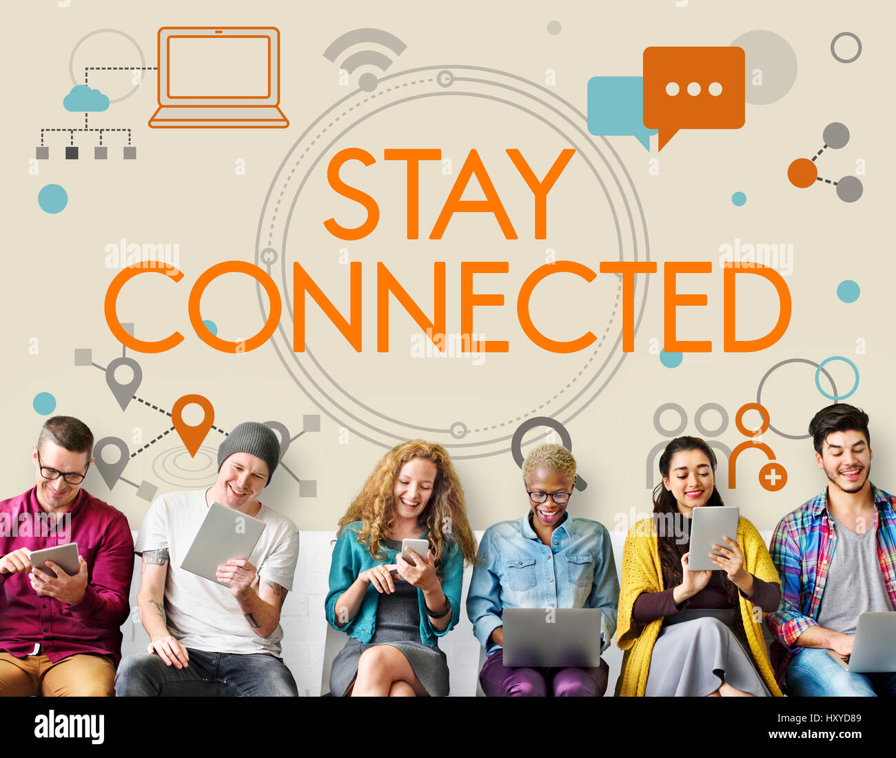 Community Social Digital Connection Stock Photo - Alamy