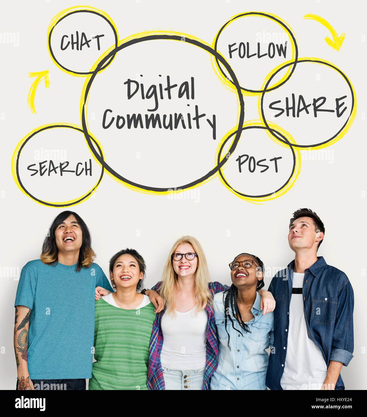 Community Social Digital Connection Stock Photo - Alamy