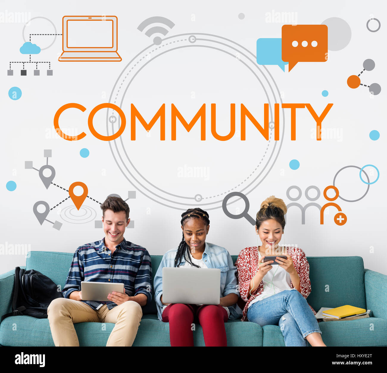 Community Social Digital Connection Stock Photo - Alamy