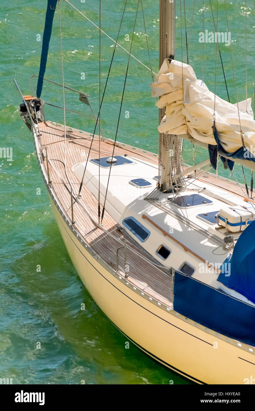 deck and rigging of a luxury yacht Stock Photo - Alamy