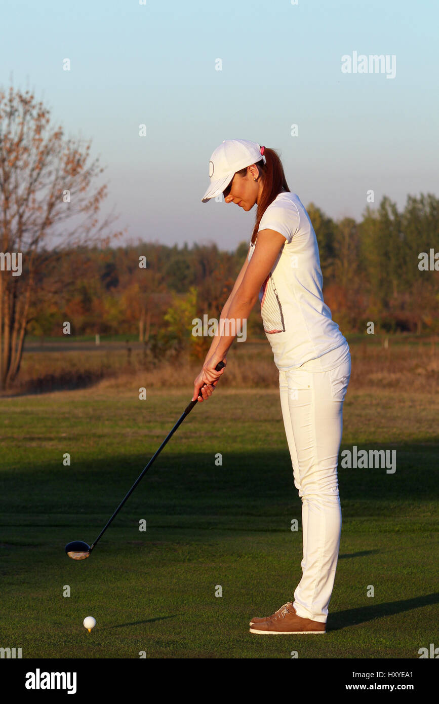 Beautiful girl golfer hi-res stock photography and images - Alamy