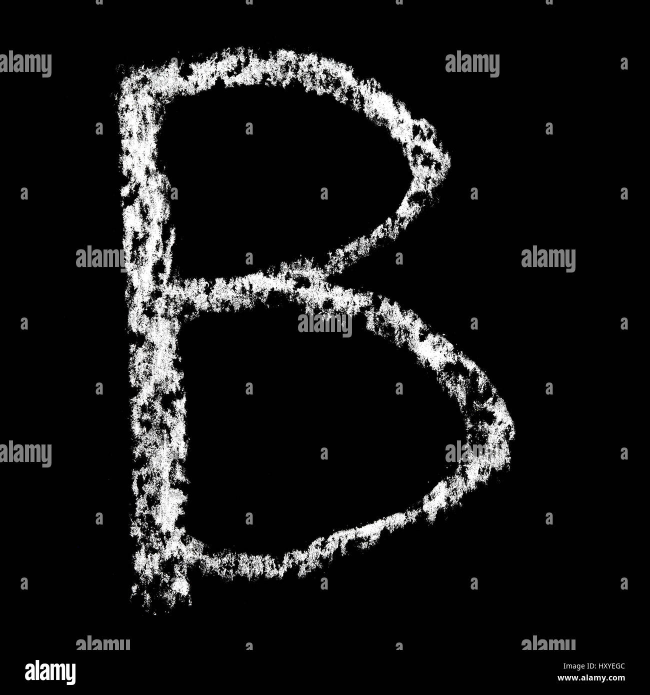 B - Chalk alphabet over black background Stock Photo - Alamy