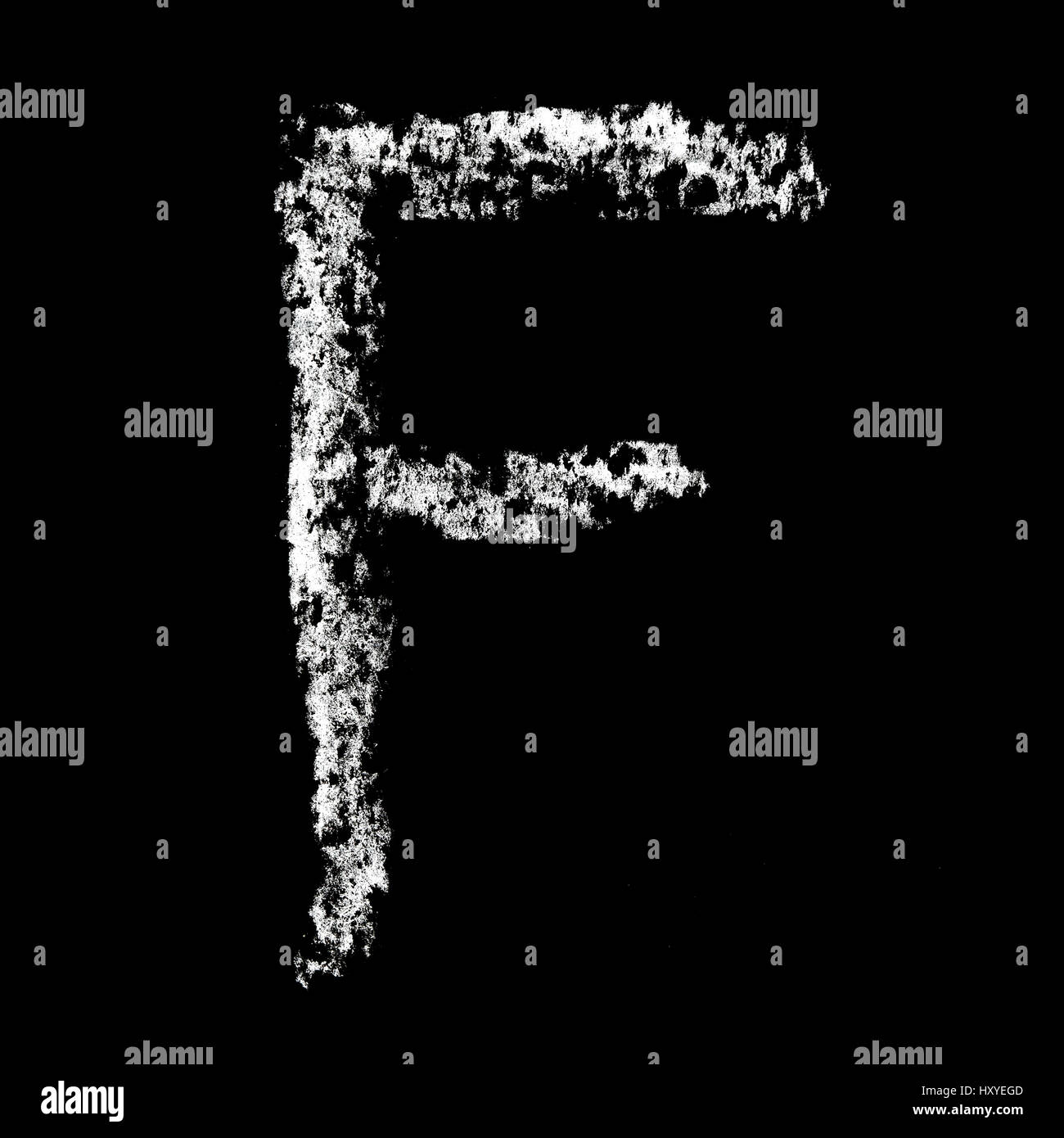 F - Chalk alphabet over black background Stock Photo - Alamy