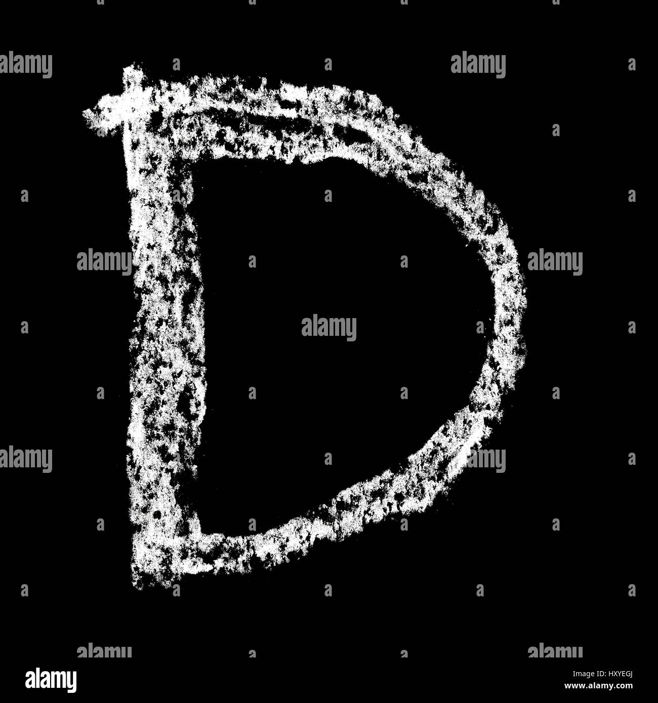 D - Chalk alphabet over black background Stock Photo - Alamy