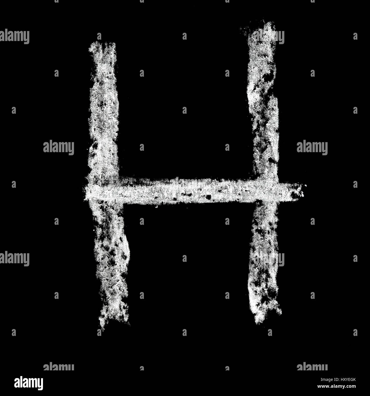 H - Chalk alphabet over black background Stock Photo - Alamy