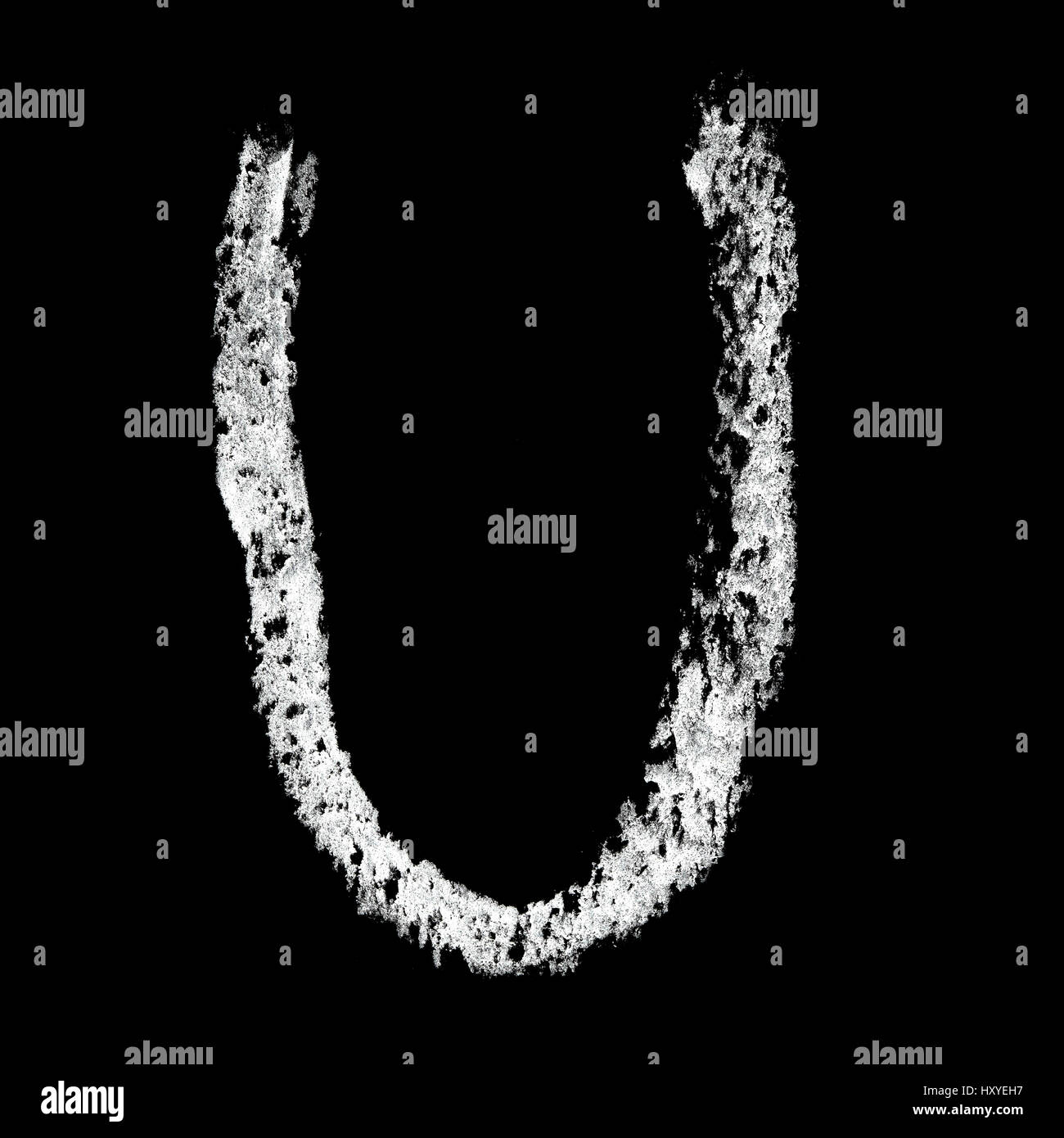 U - Chalk alphabet over black background Stock Photo - Alamy