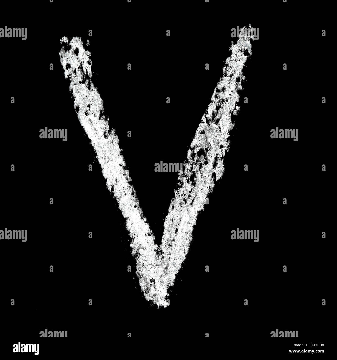 V - Chalk alphabet over black background Stock Photo - Alamy