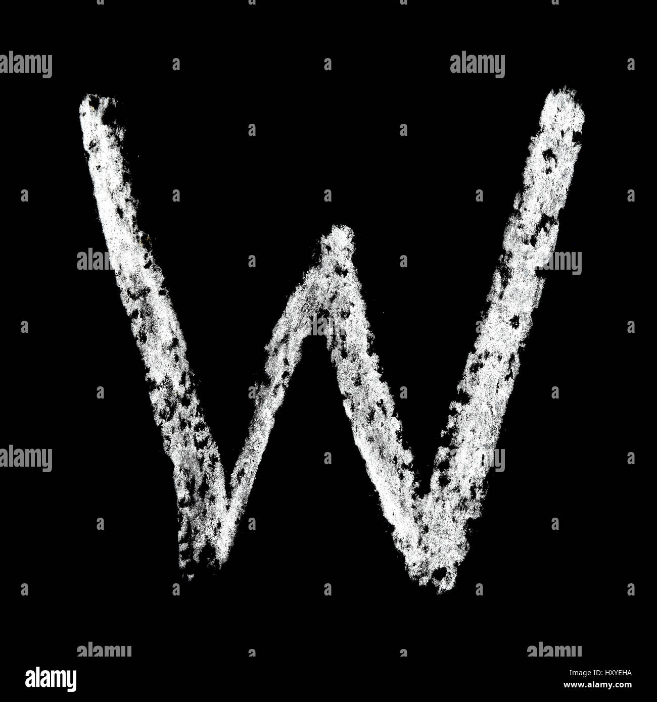 W - Chalk alphabet over black background Stock Photo - Alamy