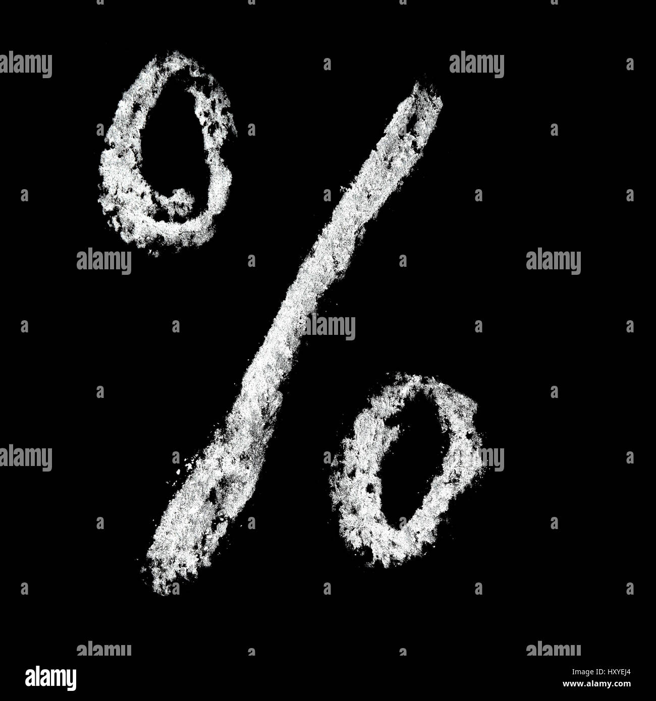 Percent sign - Chalk numbers over black background Stock Photo - Alamy