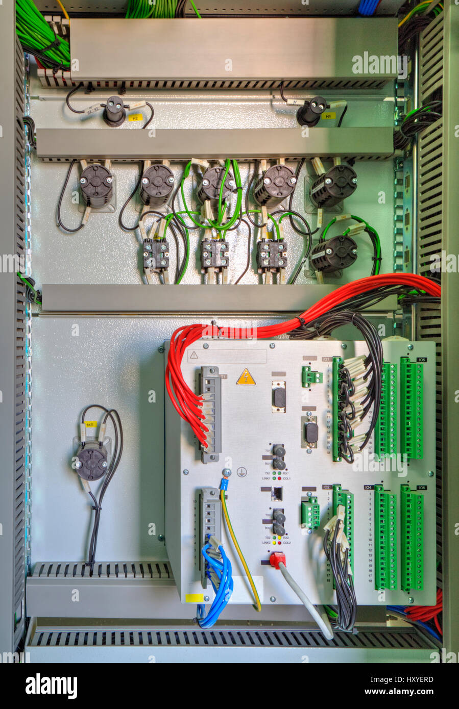 Industrial electrical panel with electronic devices for relay ...