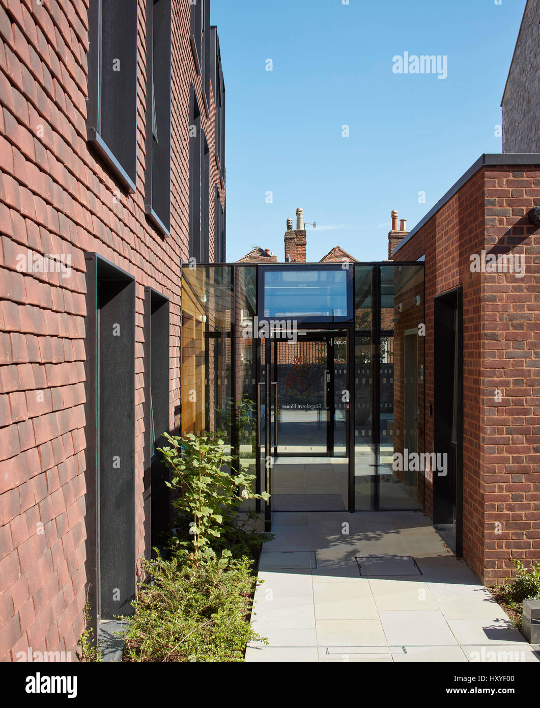 Entrance to glazed corridor link. Kingsdown House, King's Canterbury ...