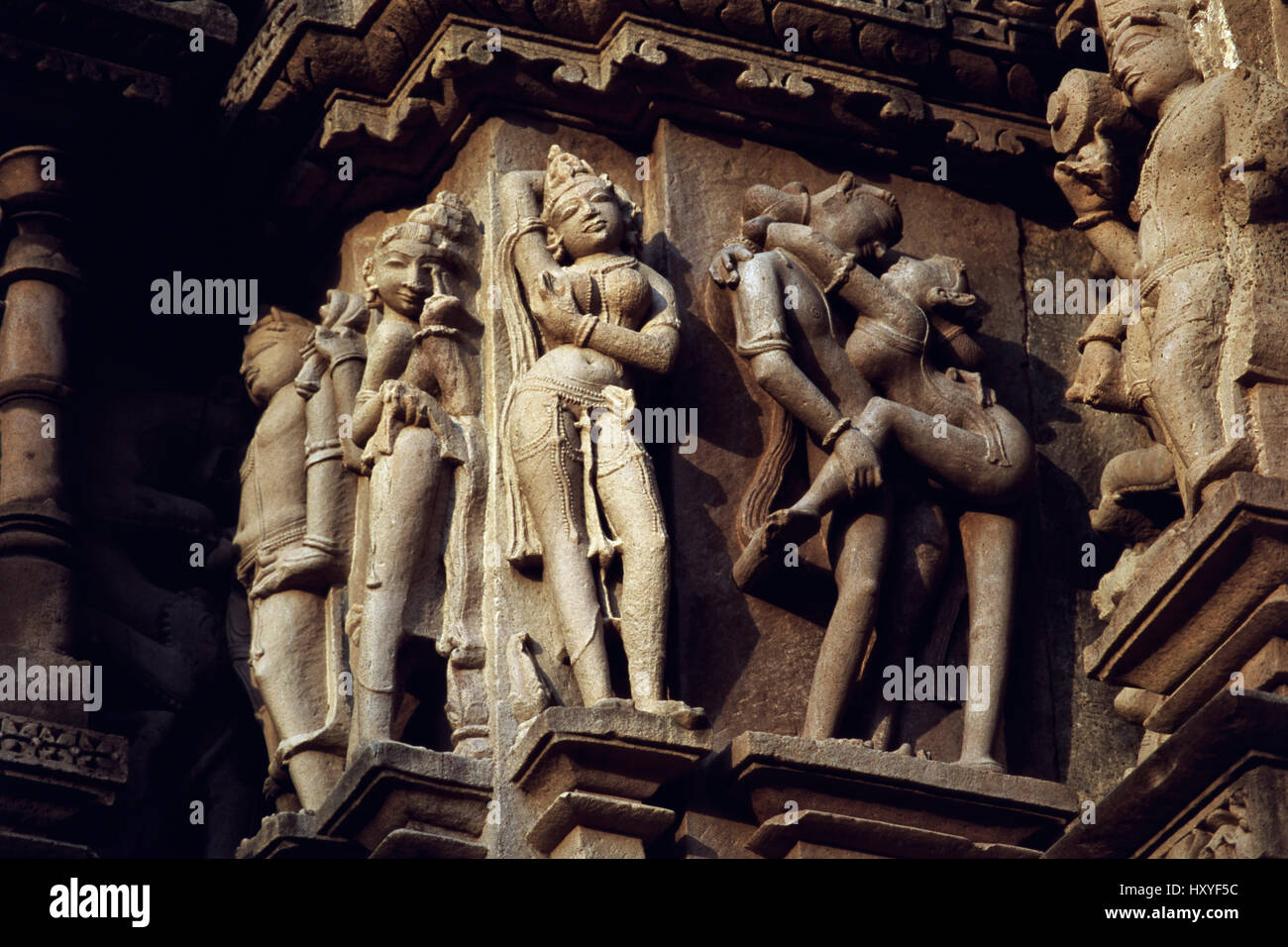Temple sculpture, Khajuraho, India Stock Photo - Alamy